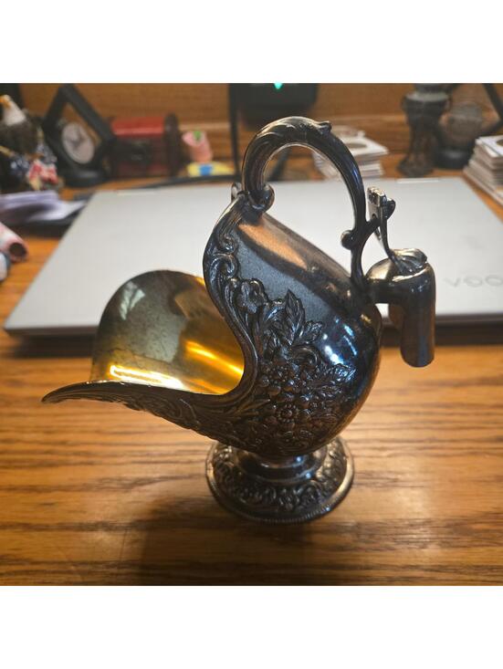 Other | Lenard Silverplate Antique Silver Plate Gold Wash Sugar Scuttle ...